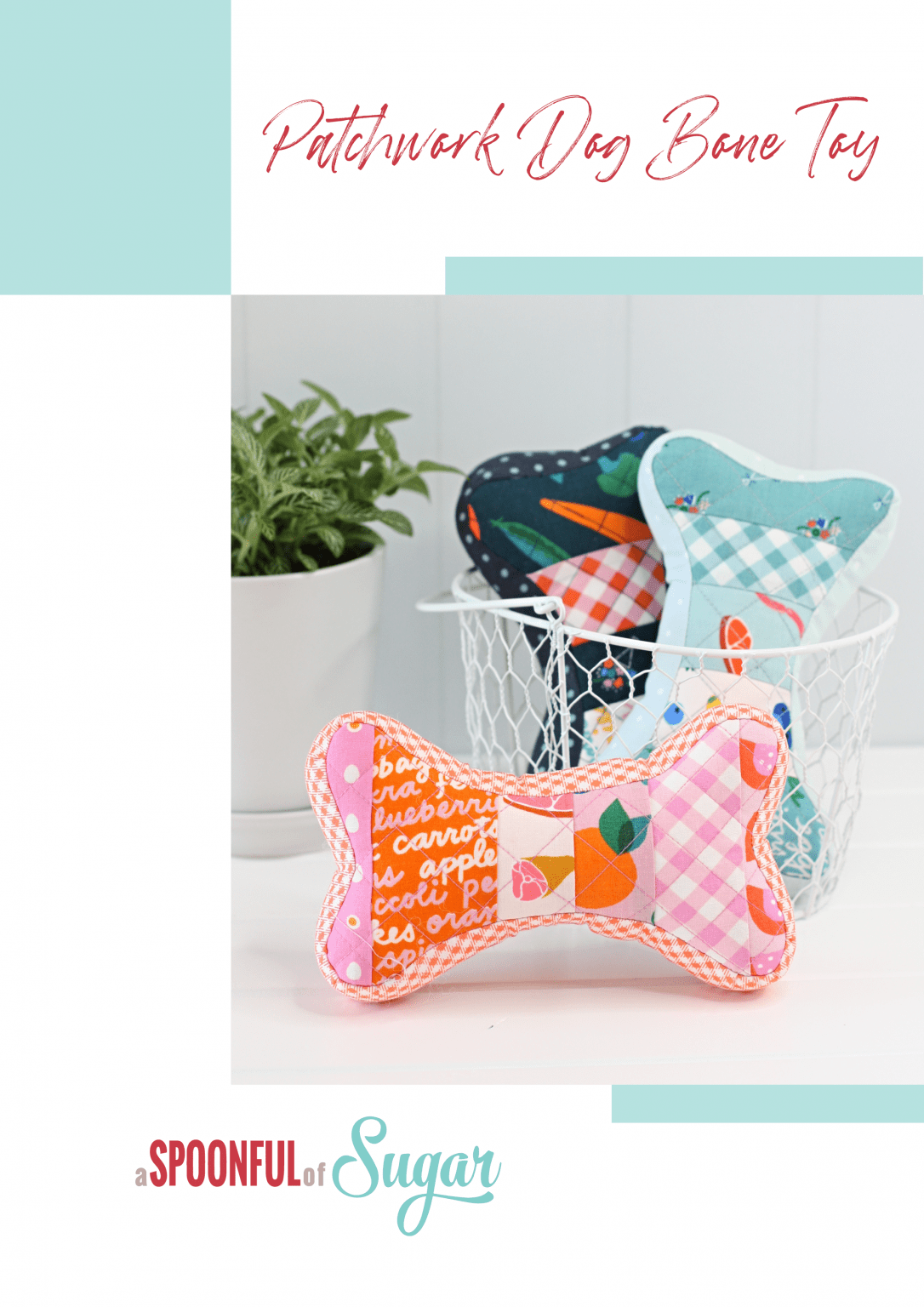 Patchwork Dog Bone Toy - A Spoonful of Sugar Shop