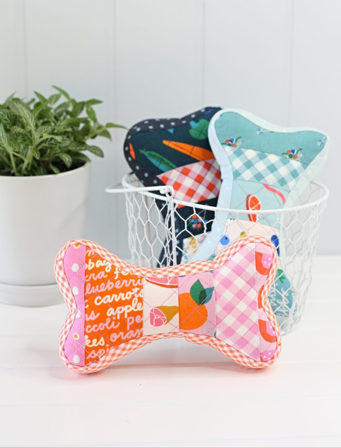 Patchwork Dog Bone Toy - A Spoonful of Sugar Shop