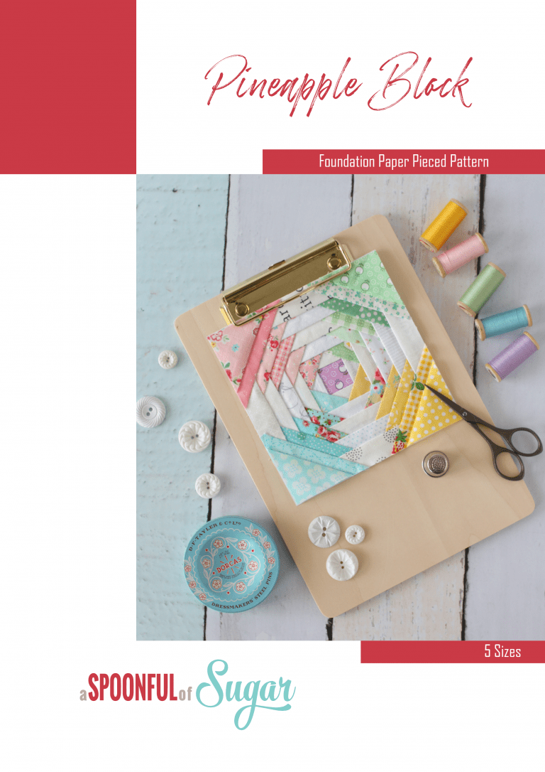 Pineapple Foundation Paper Piecing Quilt Block (5 Sizes) - A Spoonful ...