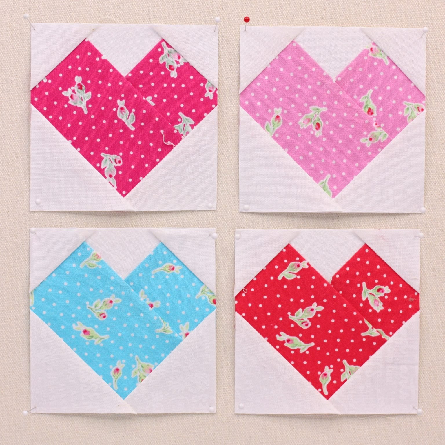 Simple Heart Foundation Paper Piecing Quilt Block (5 Sizes) - A ...