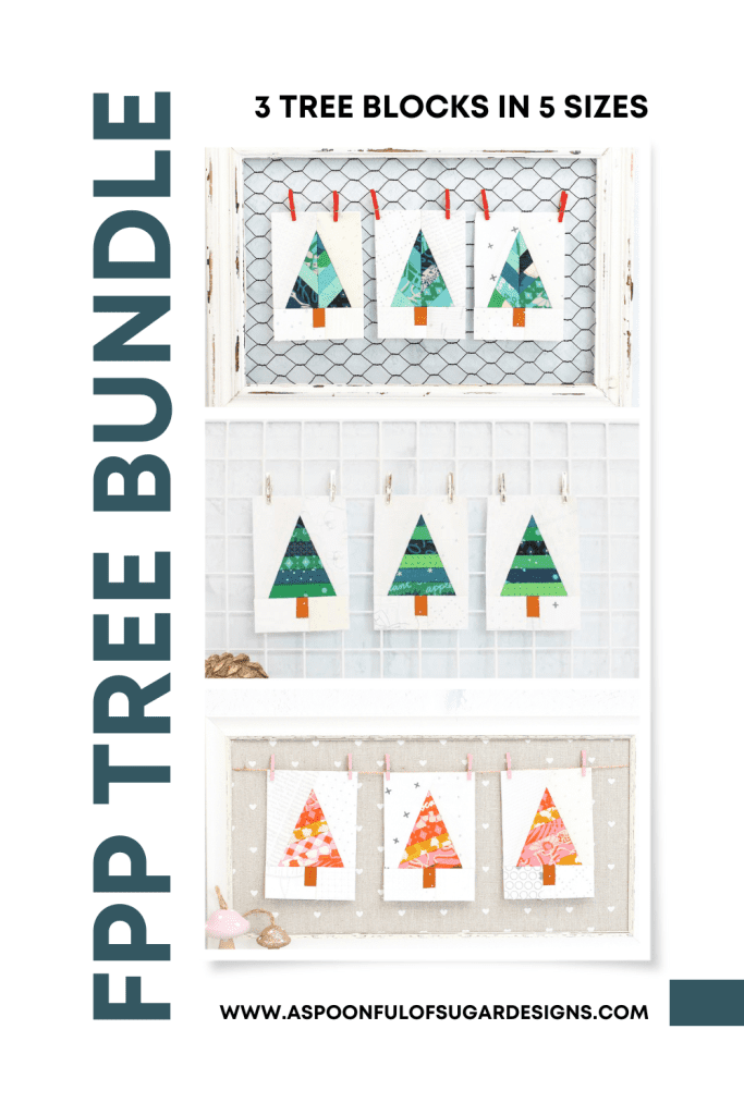 Tree Foundation Paper Piecing Quilt Blocks Bundle - 3 Patterns (5 Sizes ...