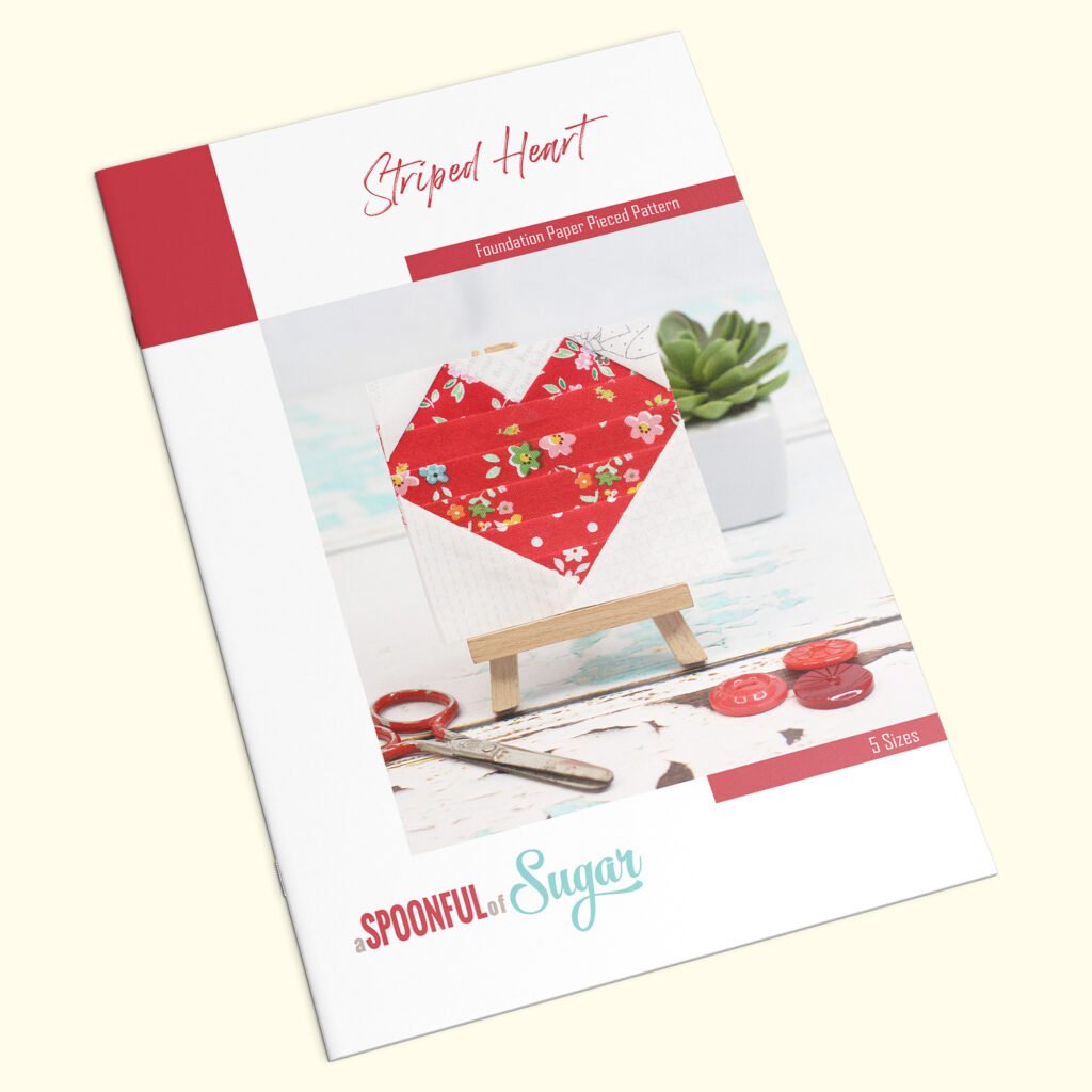 Striped Heart Foundation Paper Piecing Quilt Block (5 Sizes) - A ...