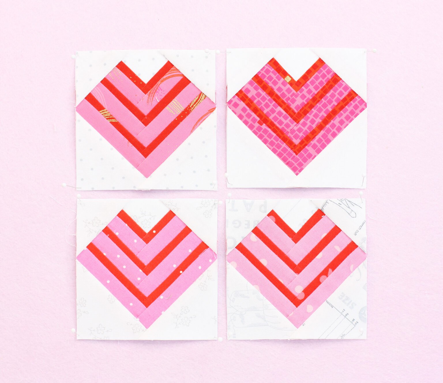 Heart Foundation Paper Piecing Quilt Blocks Bundle #2 - 3 Patterns (5 ...