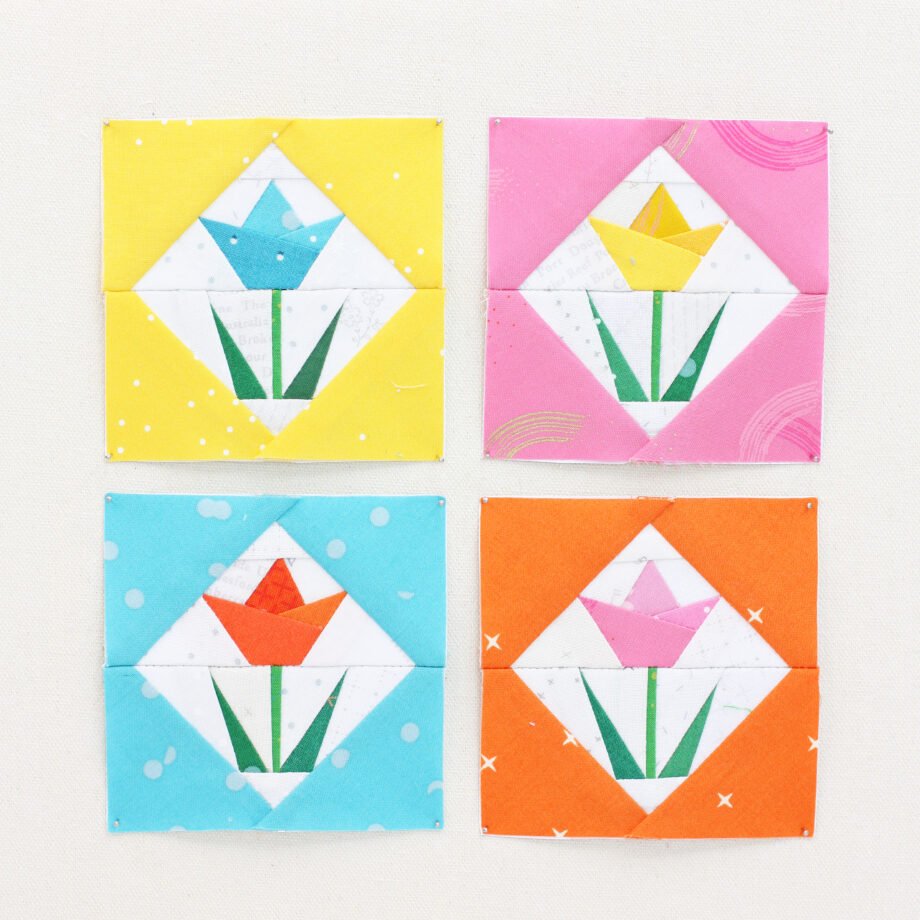 Flower in a Square Foundation Paper Piecing Quilt Block (5 Sizes) - A ...