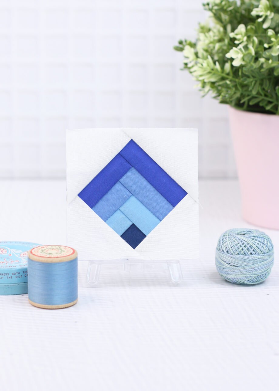 Quarter Log Cabin in a Square Foundation Paper Piecing Quilt Block (5 ...
