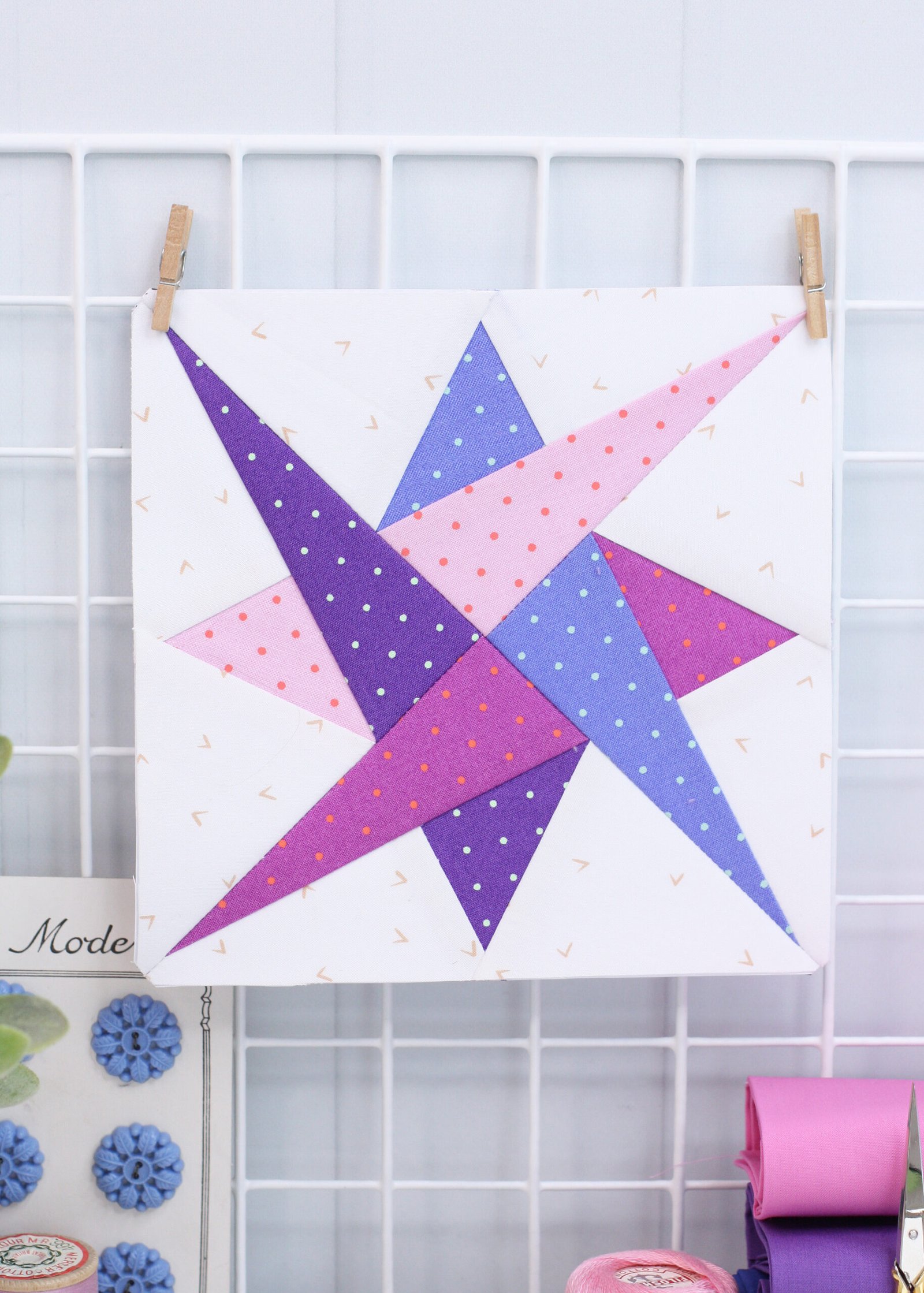 Spinning Star Foundation Paper Piecing Quilt Block (4 Sizes) - A ...